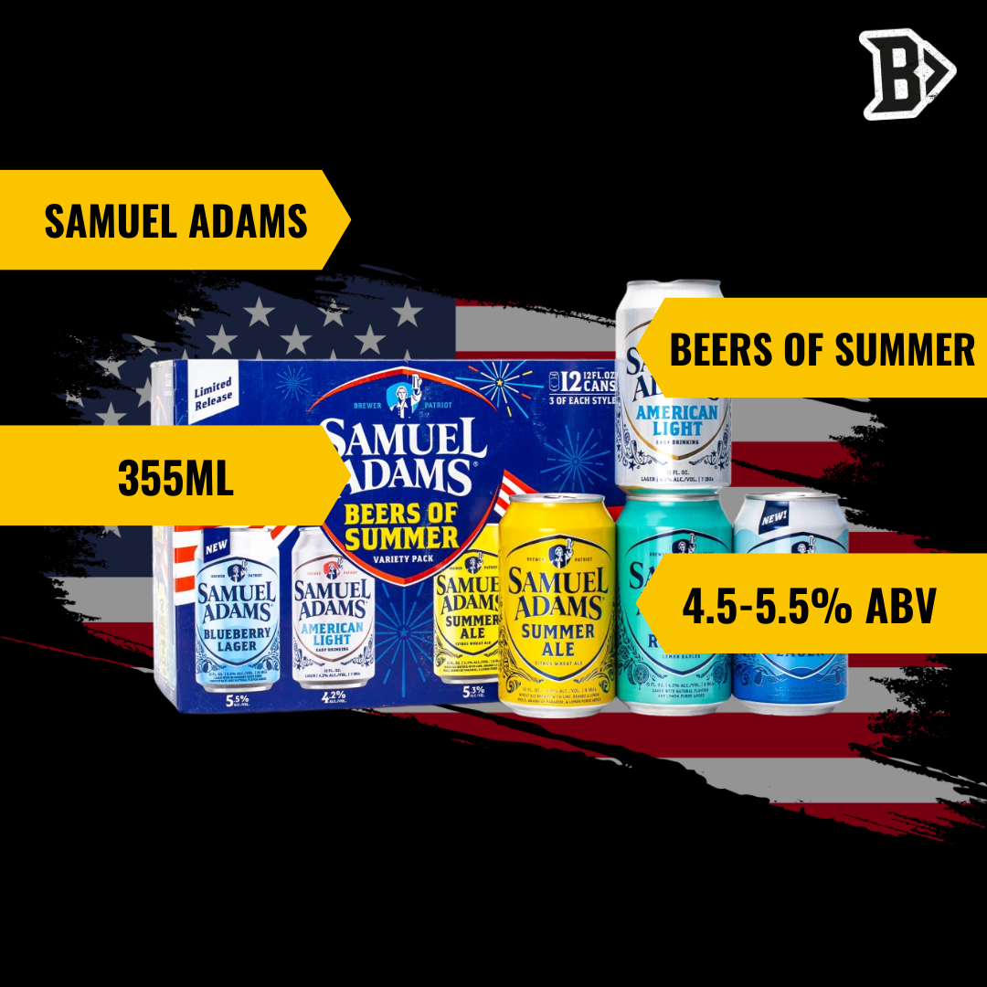 Home / All products / Samuel Adams BEERS OF SUMMER American Craft Beer Variety Pack – ABV 4.3–5. ...
