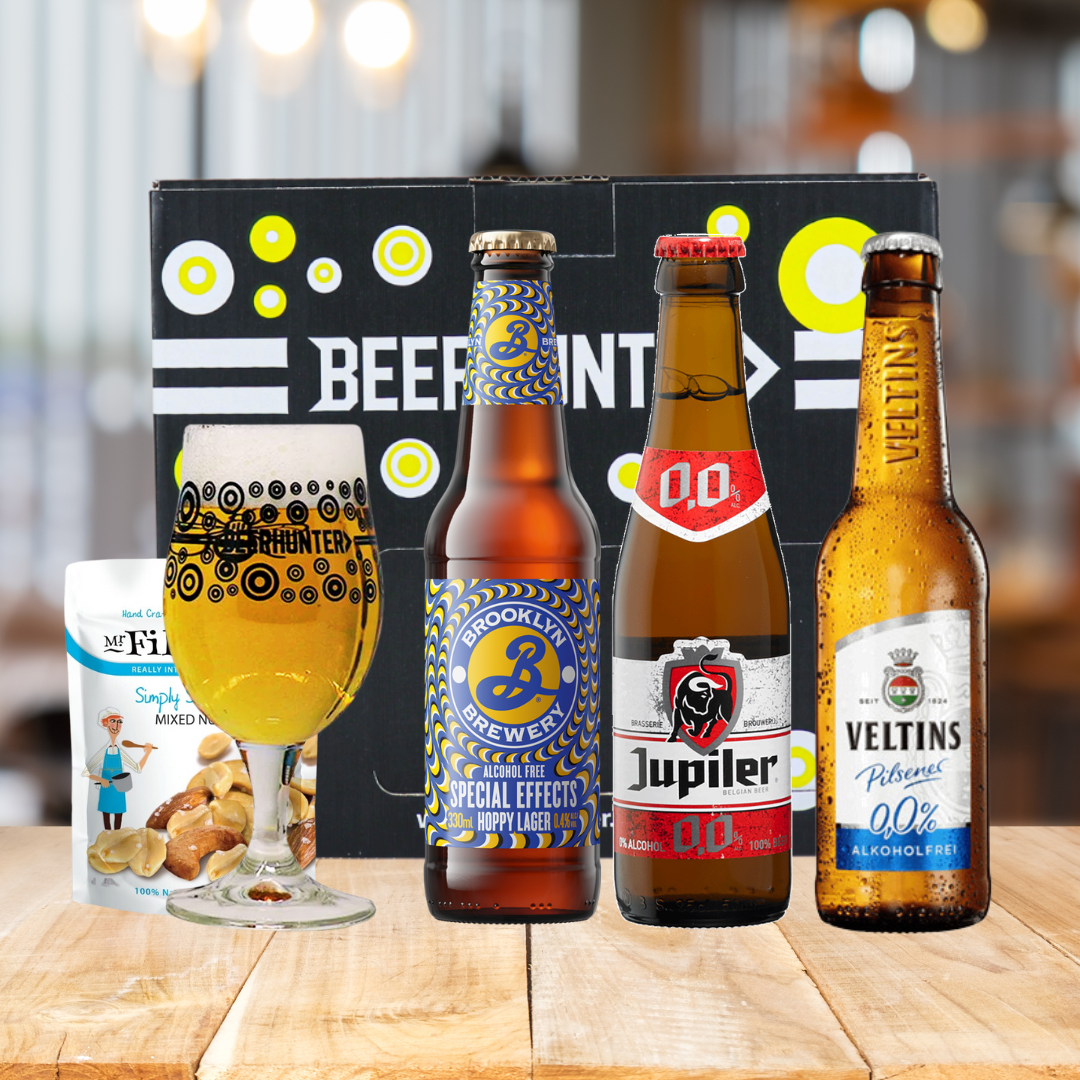 Alcohol Free Mixed Beer Gift Set with Branded Glass (3 Pack) - BEERHUNTER