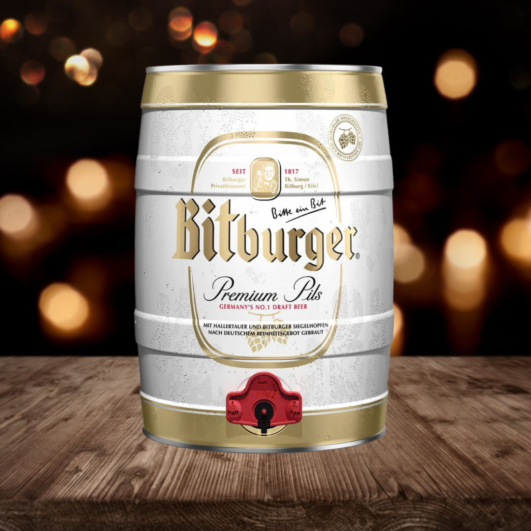 Bitburger Pilsner Premium German Lager Mini Keg - 4.8% ABV (5 Litre ...