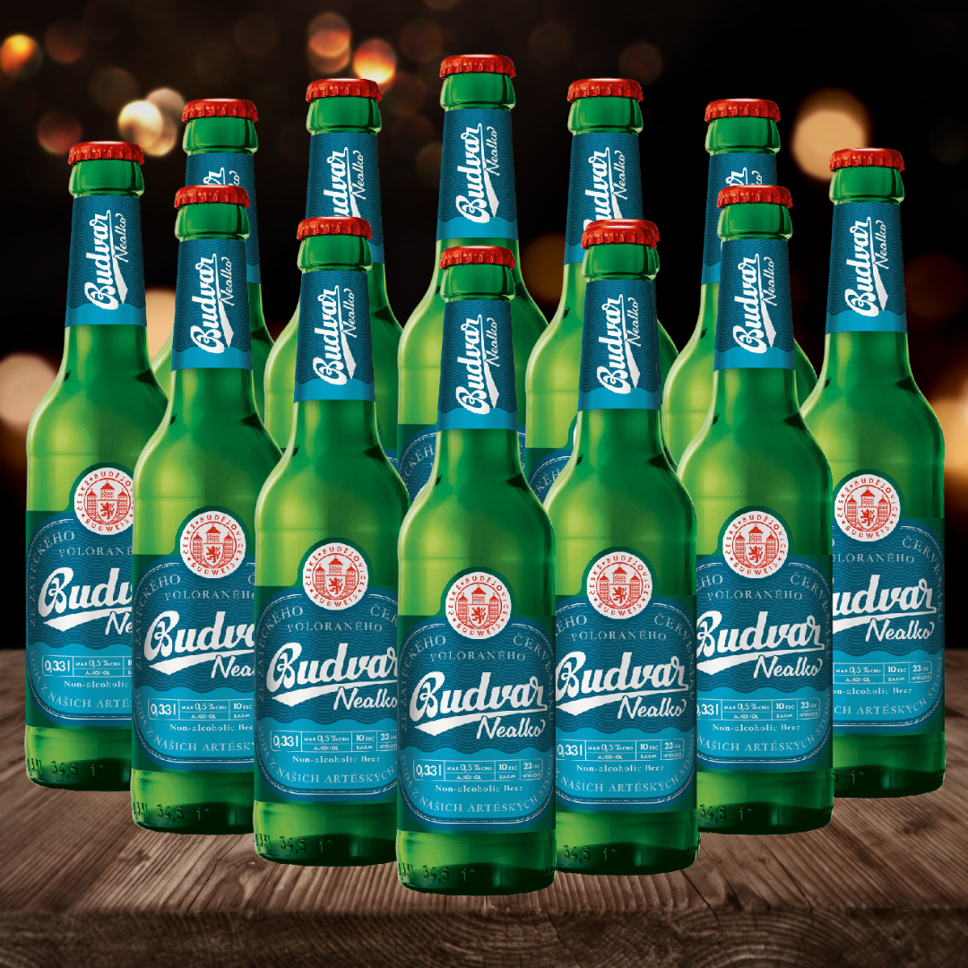 Budweiser Budvar Nealko Alcohol Free Czech Lager 330ml Bottles - 0.5% ...