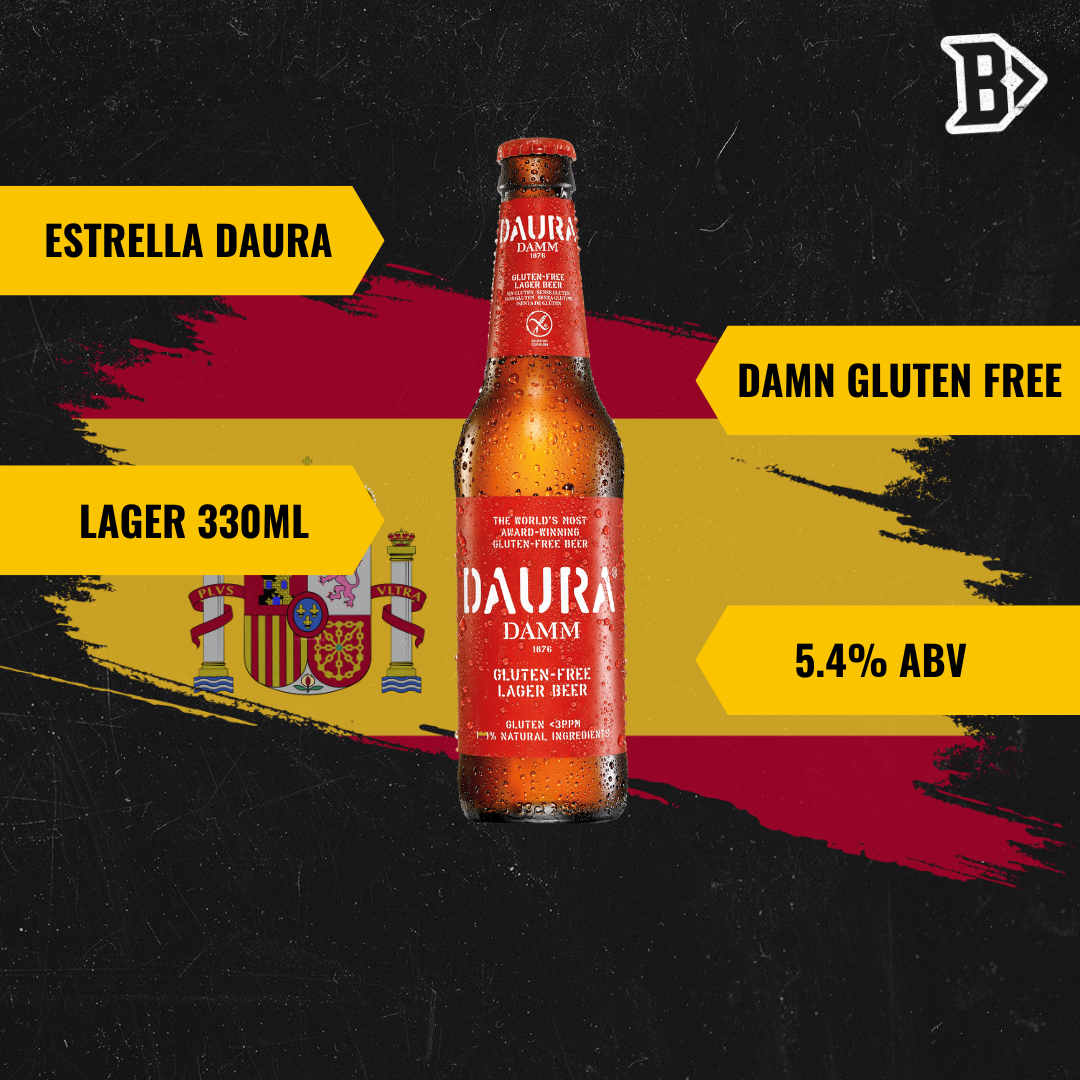 Estrella Daura Gluten Free Lager 330ml Bottles – 5.4% ABV (12 Pack ...