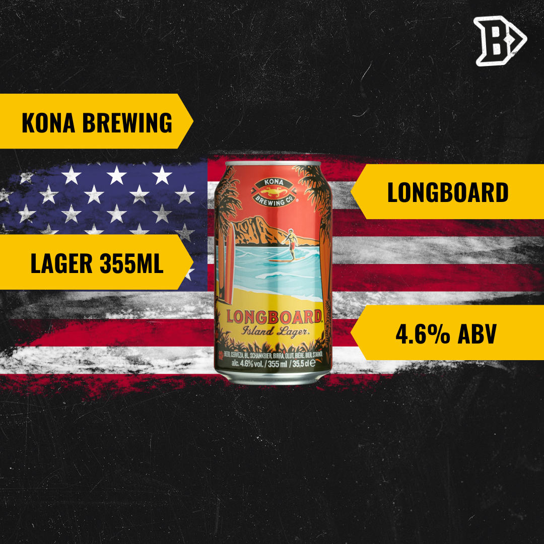 Kona Brewing Co Longboard Island lager 355ml Can - 4.6% ABV (Multipack ...