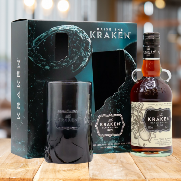Buy Kraken Black Spiced Rum Gift Set with Glass Jar Online UK – 35cl Bottle - BEERHUNTER