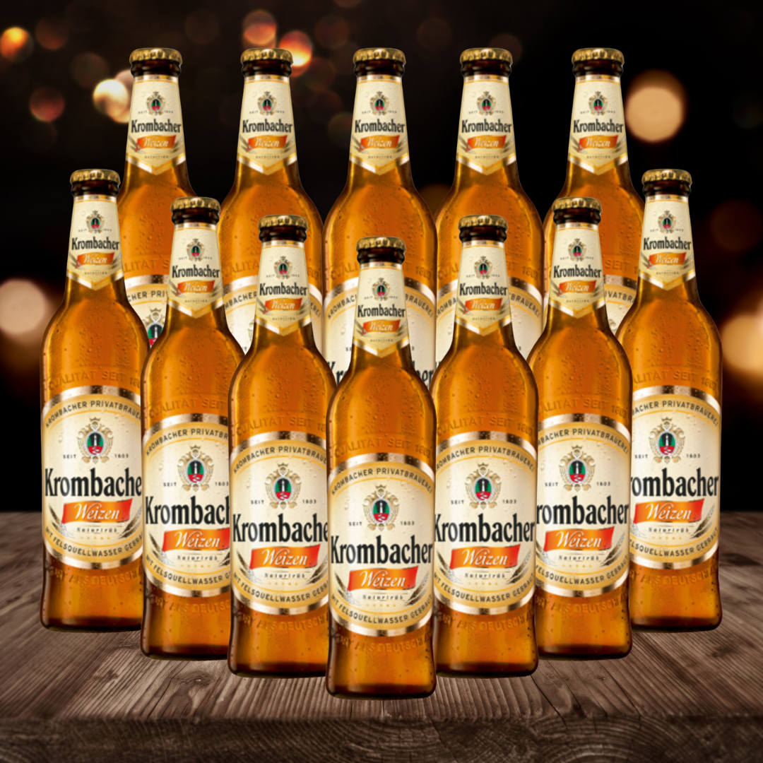 Krombacher Weizen Premium German Wheat Beer 500ml Bottles (12 Pack ...