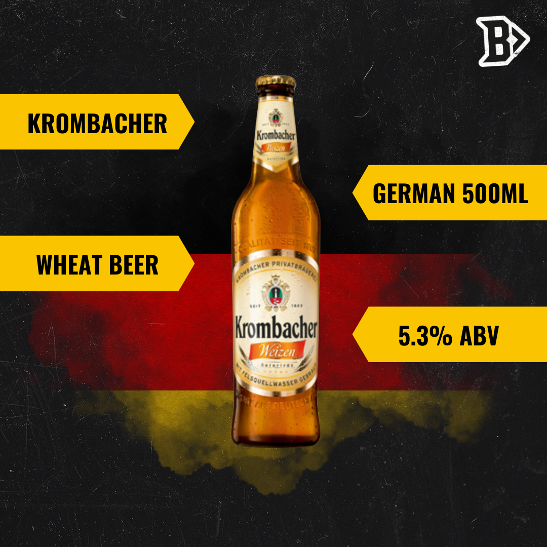 Krombacher Weizen Premium German Wheat Beer 500ml Bottles (12 Pack ...