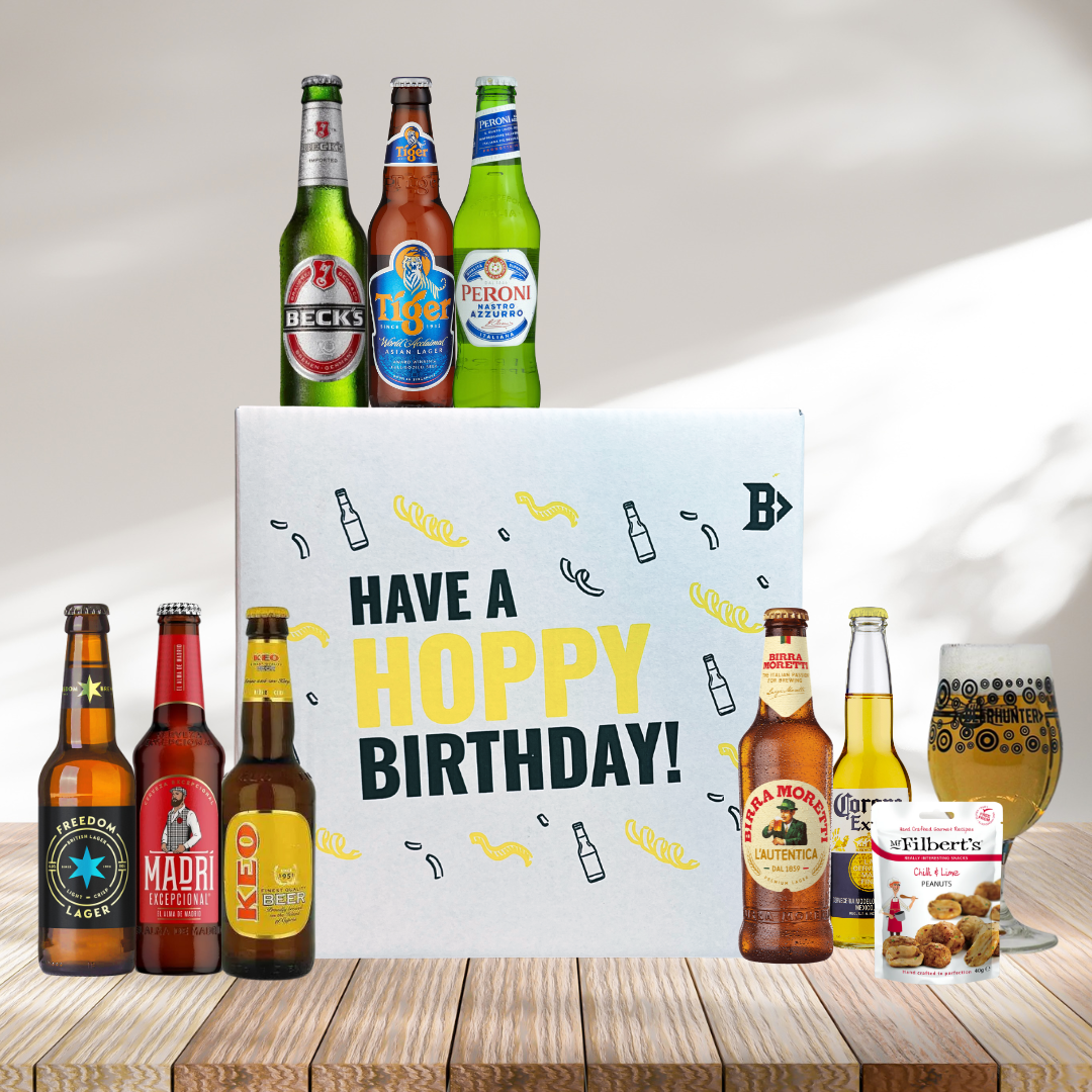Lager Hoppy Birthday Gift Box with Glass - (8 Pack) - BEERHUNTER