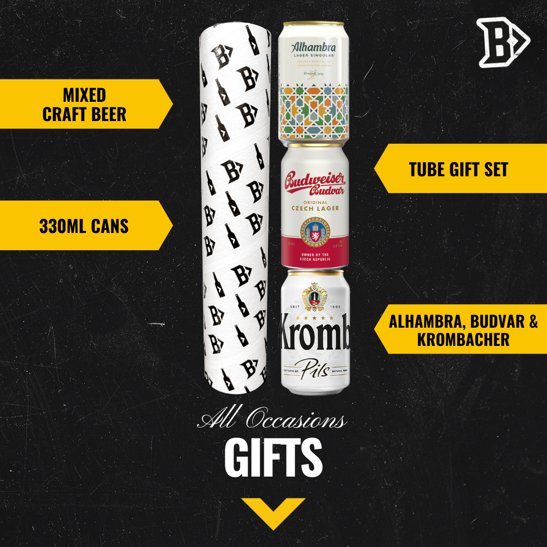 Mixed World Lager Tube Gift Set (3 Pack) - Alhambra, Budvar & Krombach ...
