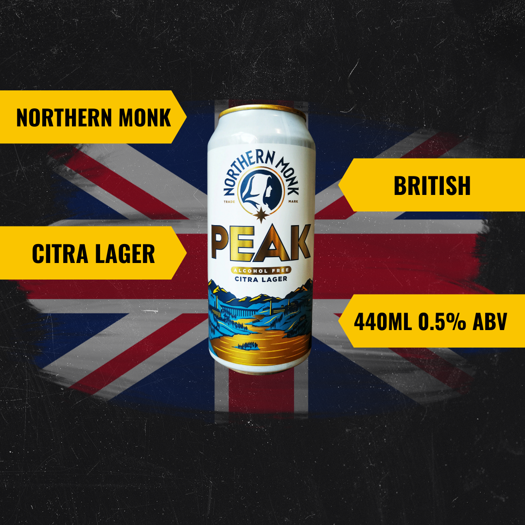 Northern Monk Peak AF Low Alcohol Citra Lager 440ml Cans - 0.5% ABV (1 ...