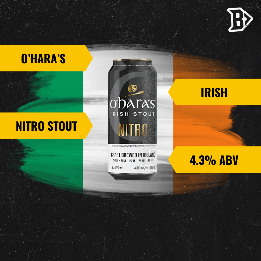 Buy O’Hara’s Nitro Irish Stout 12 x 440ml Cans – 4.3% ABV | Smooth ...