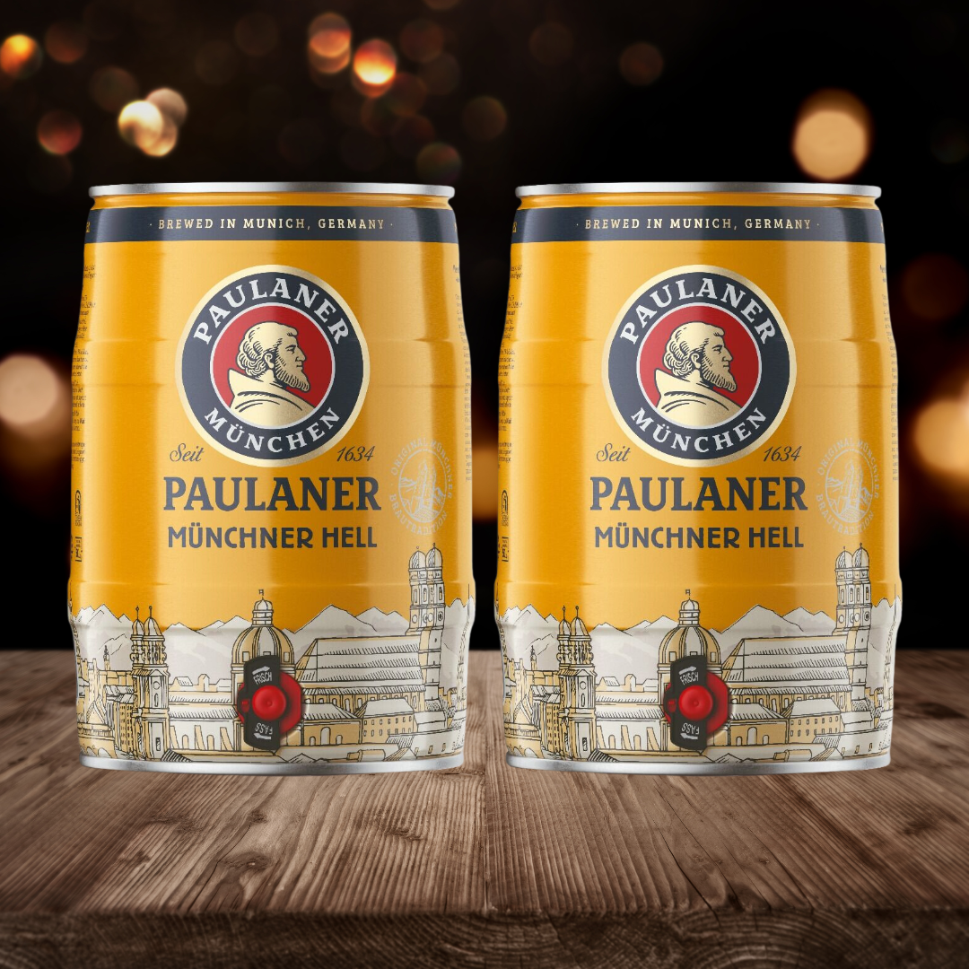 Paulaner Munchner Hell Premium German Lager 5ltr Mini Kegs (Set of 2 ...
