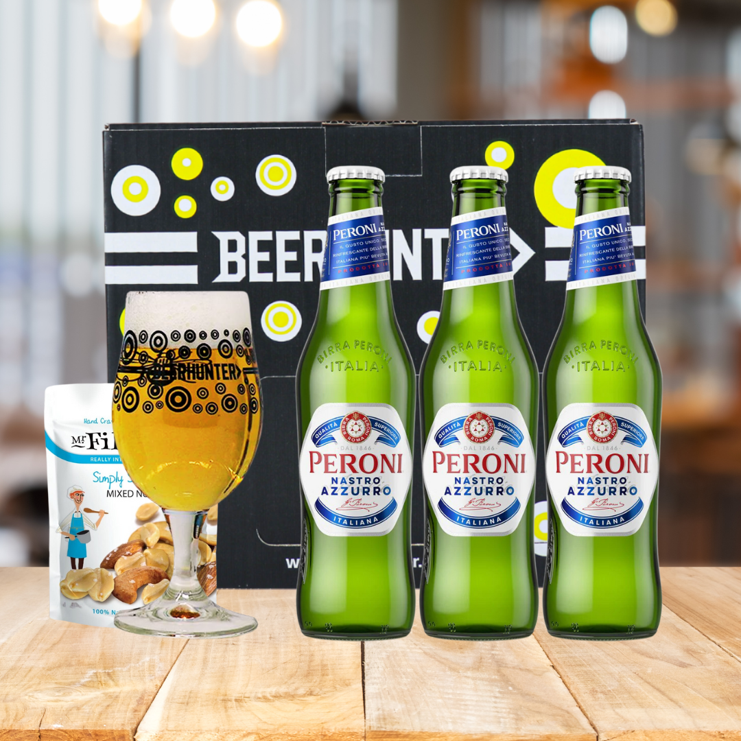 Peroni Nastro Azzuro Italian Lager Gift Set with Glass (3 Pack ...