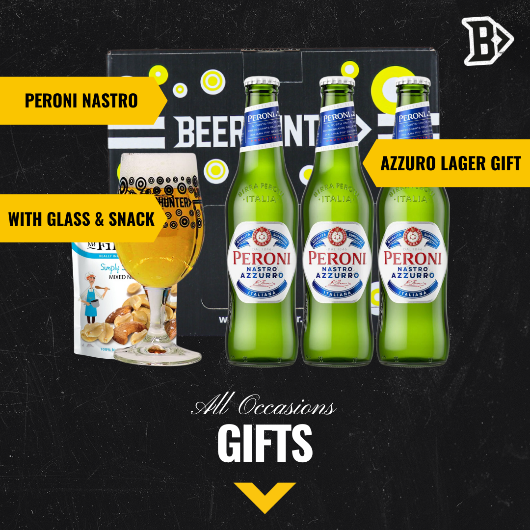 Peroni Nastro Azzuro Italian Lager Gift Set with Glass (3 Pack ...