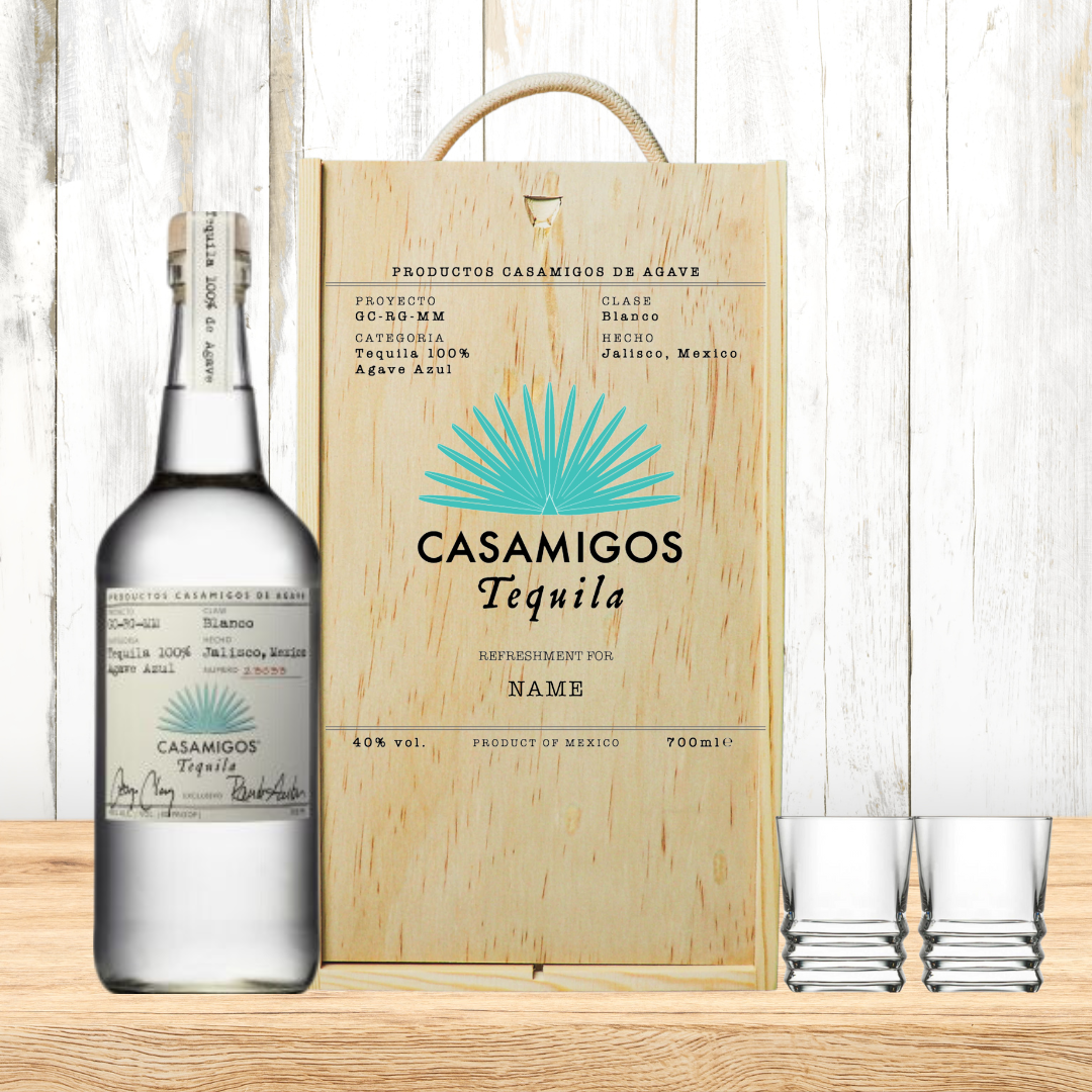 Personalised Casamigos Blanco Tequila Gift Set with Shot Glasses - 70c ...