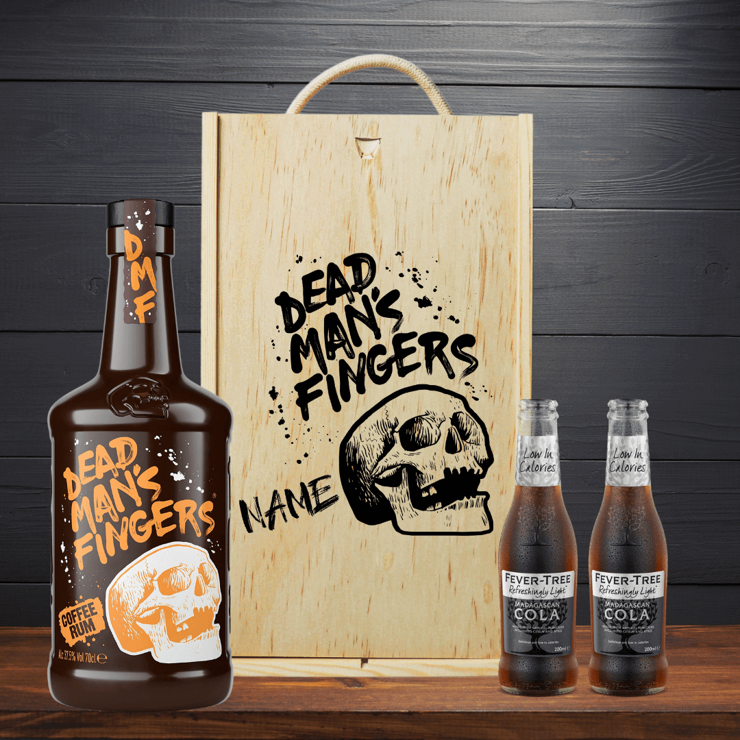 Personalised Dead Man's Fingers Coffee Rum Gift Set Fever-Tree Cola ...