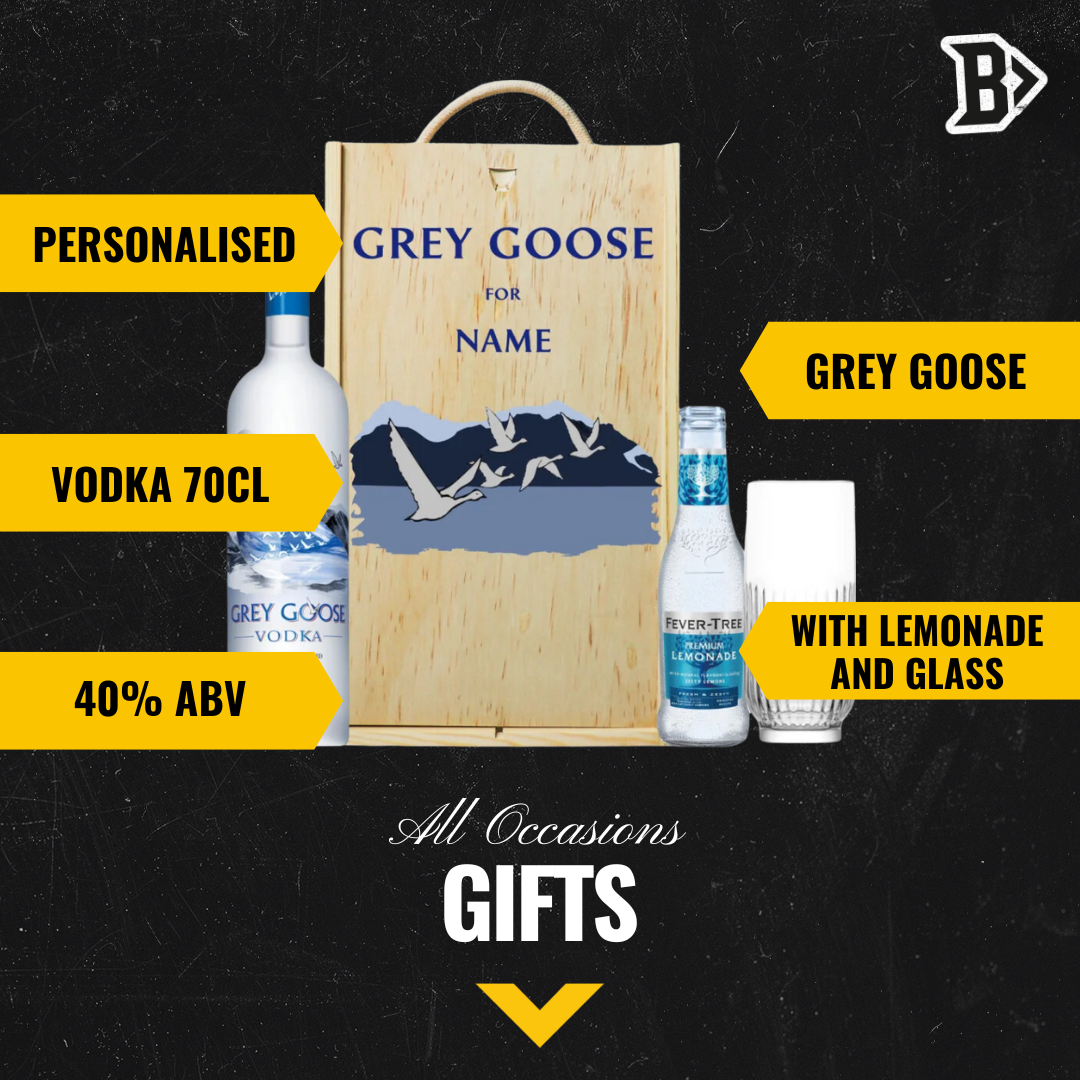 Personalised Grey Goose Vodka Gift Set with Lemonade & Rocks Glass (70 ...