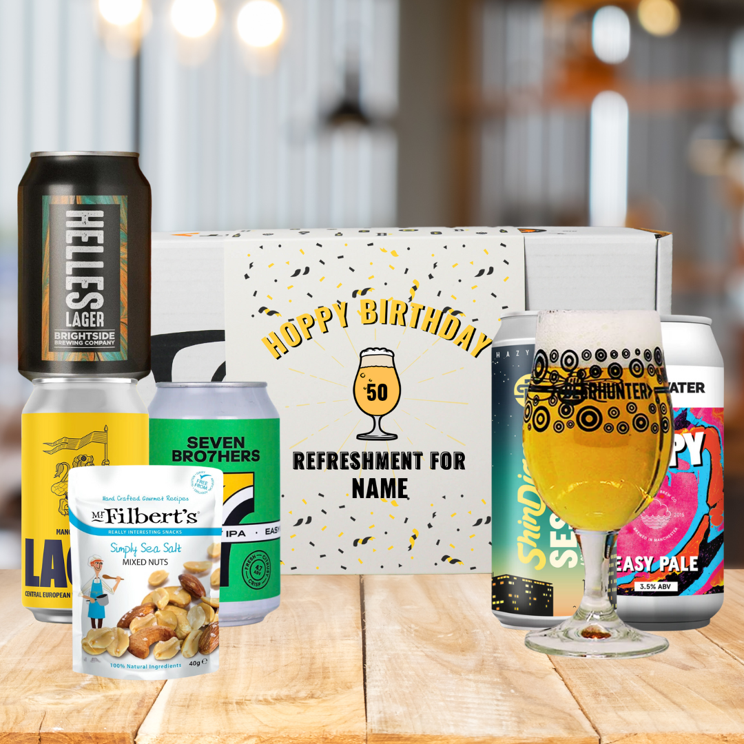 Personalised Manchester Birthday Craft Beer Gift Set - IPA, Bitter & L ...