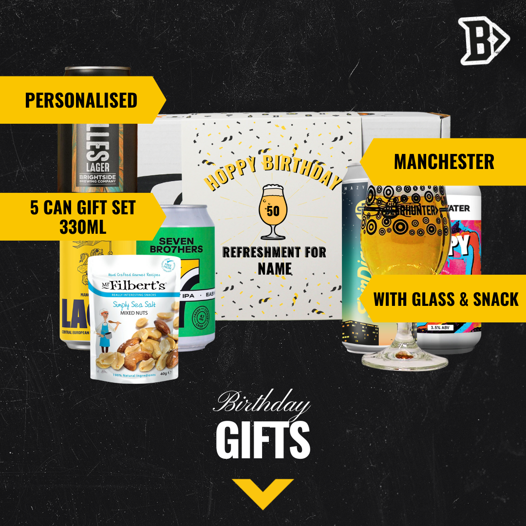 Personalised Manchester Birthday Craft Beer Gift Set - IPA, Bitter & L ...