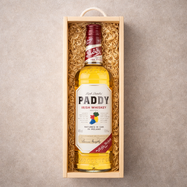 Personalised Paddy Irish Whiskey Gift Set in Wooden Box – 70cl (40% AB ...