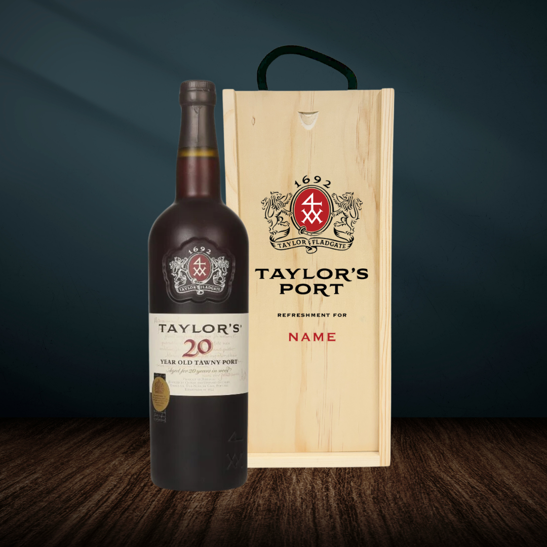 Personalised Taylor's 20 Year Old Tawny Port Gift Set - 75cl - BEERHUNTER